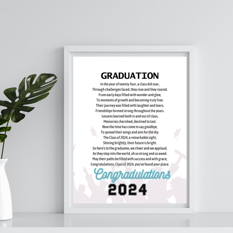 Graduation, Graduation Poem Print, Graduation Gift Quotes, Graduation ...