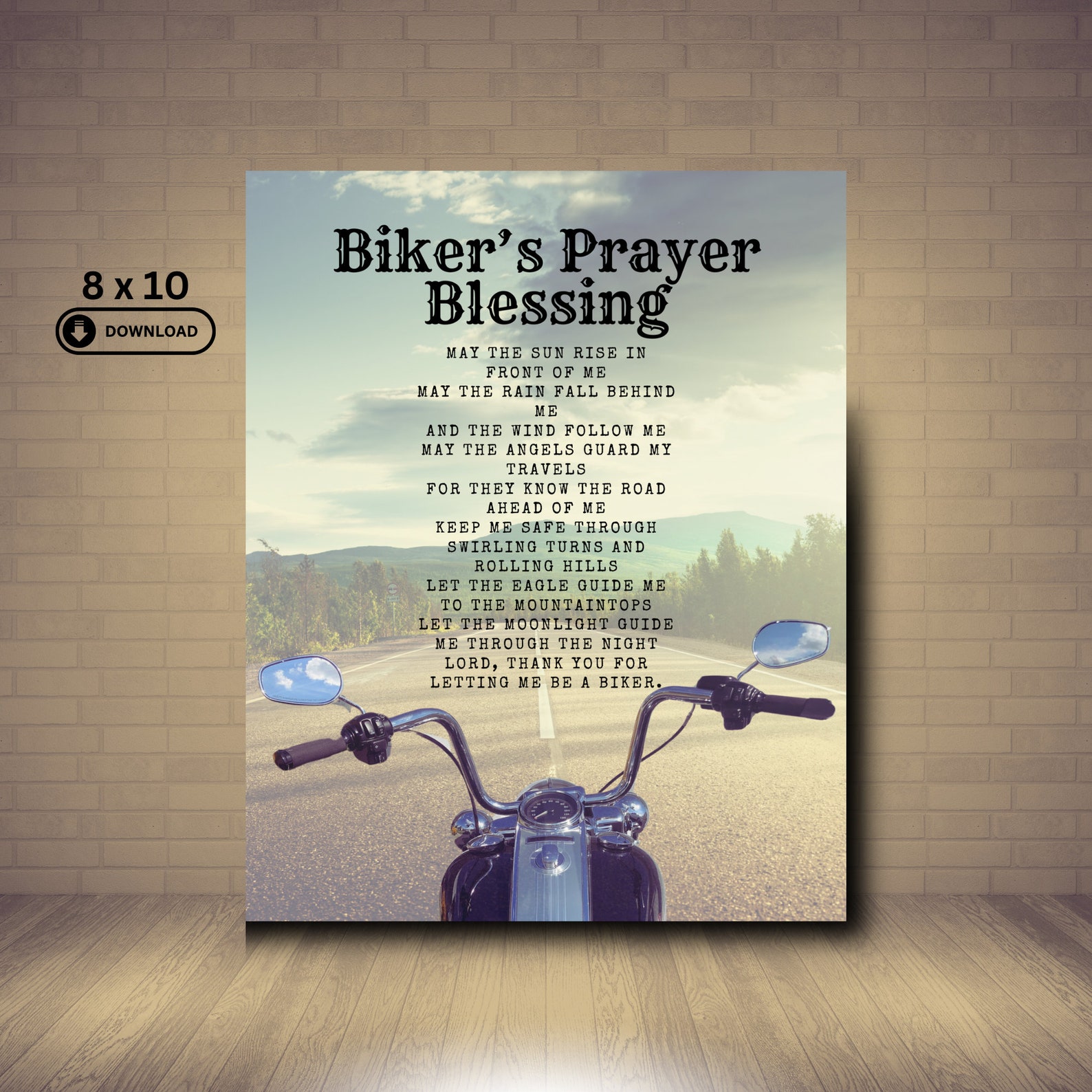 Motorcycle Prayer PRINTABLE Gift for Motorcycle Owner Biker Prayer Motorcycle Gift for Him Biker ...