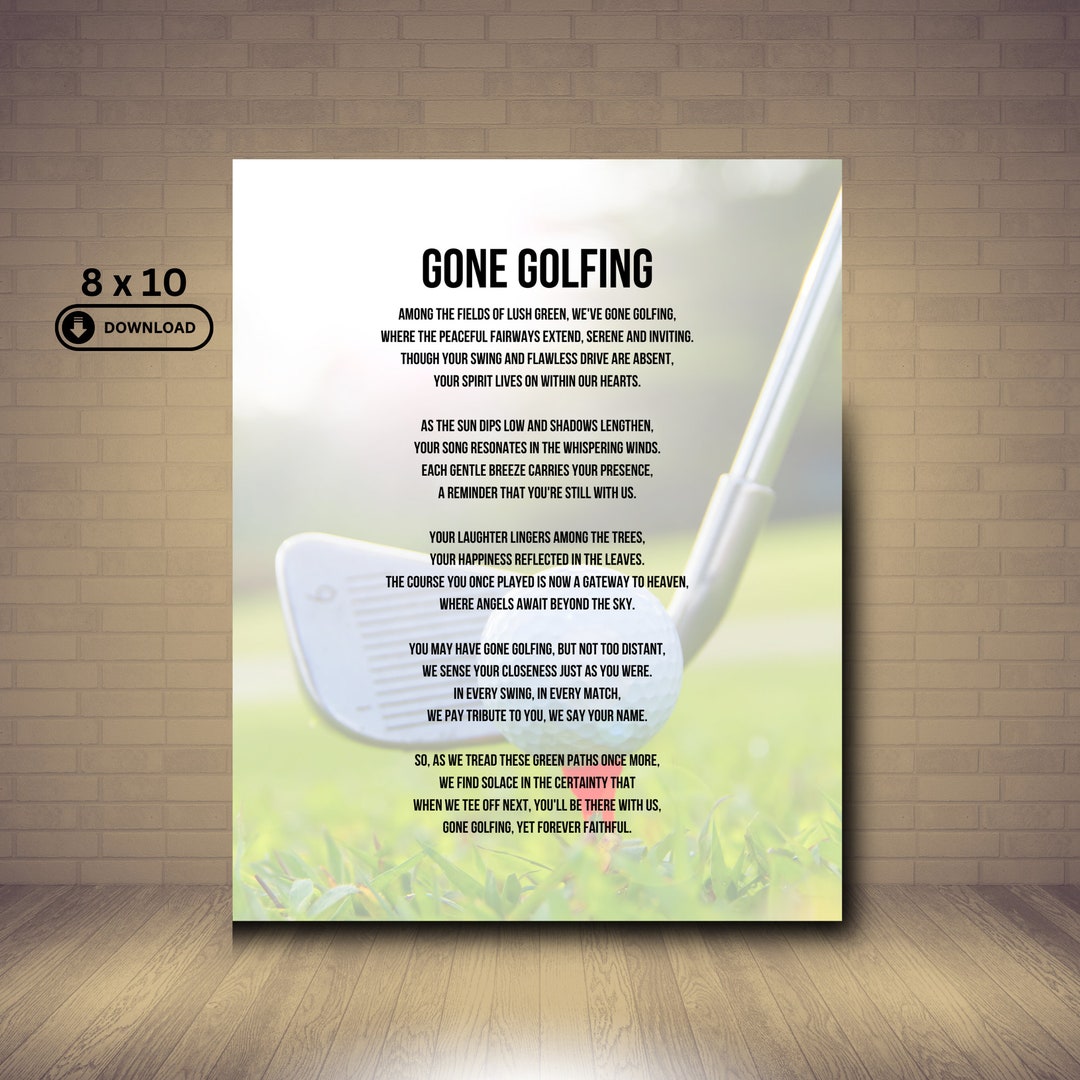 Golfer's Farewell, Gift, Funeral Sign, Funeral Service, Golf, Instant ...