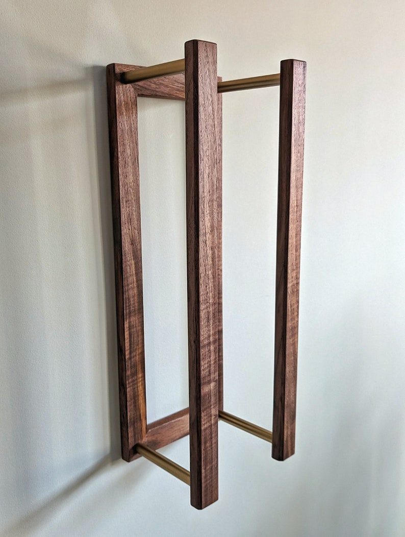 Midcentury Modern Walnut Towel Rack - Etsy