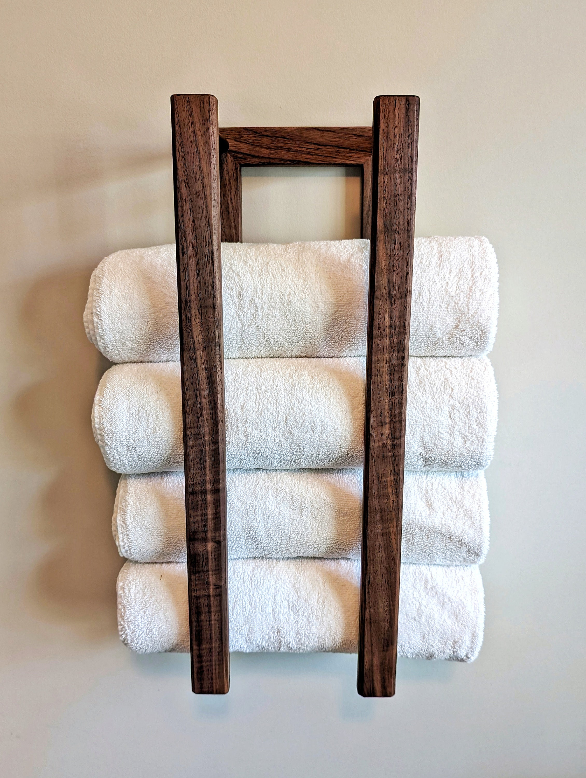 Midcentury Modern Walnut Towel Rack - Etsy