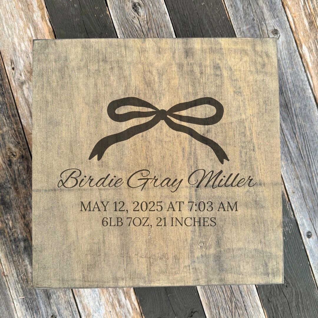 Personalized Newborn Memory Box Custom Engraved Baby Milestone Box ...