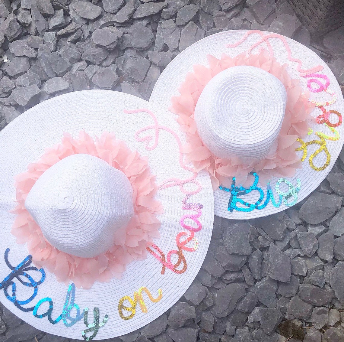 Pregnancy Announcement gender reveal hat rainbow baby | Etsy