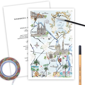 Custom Watercolor Map Wedding, Personalized Map Wedding Invitation ...