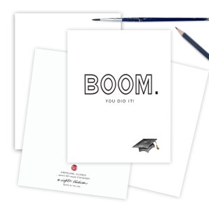 Boom You Did It Grad, Encouragement Card for Grad, Happy Graduation ...