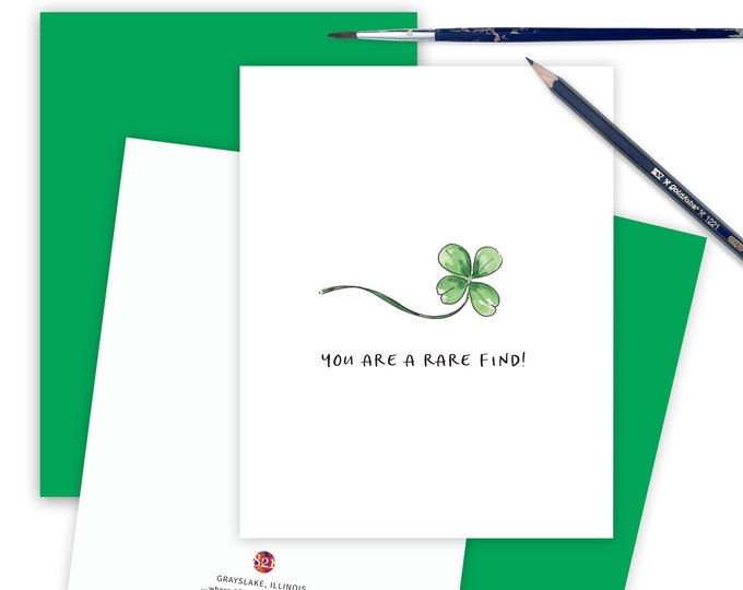 So Lucky to Have You Shamrock Love and St. Patrick's Day Card - Etsy