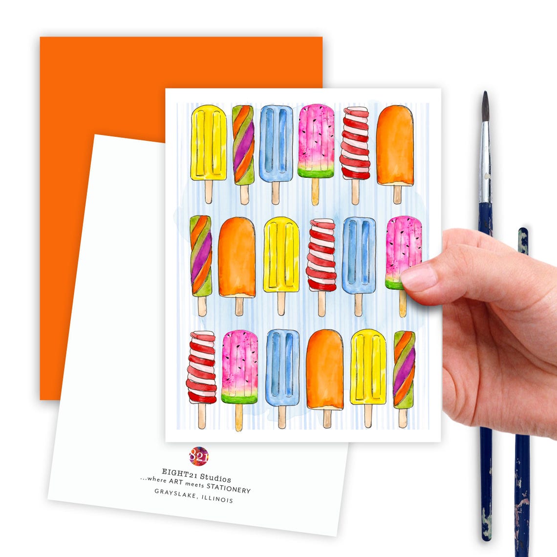 Fun Summer Greeting Card, Everyday Card, Thank You Card Watercolor ...