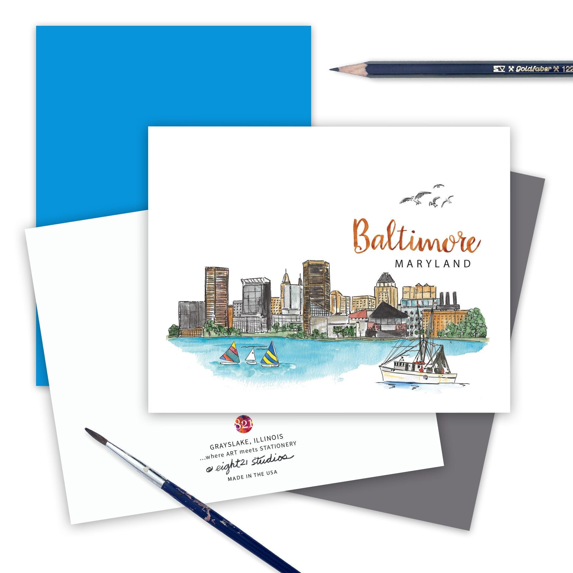 Baltimore Gifts for Relocation Gift Stationery Set of 10 - Etsy UK