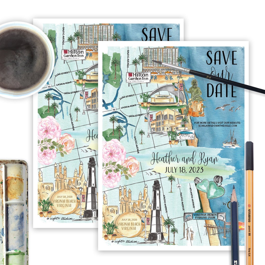 Love Story Custom Wedding Maps, Personalized Wedding Maps, Watercolor ...