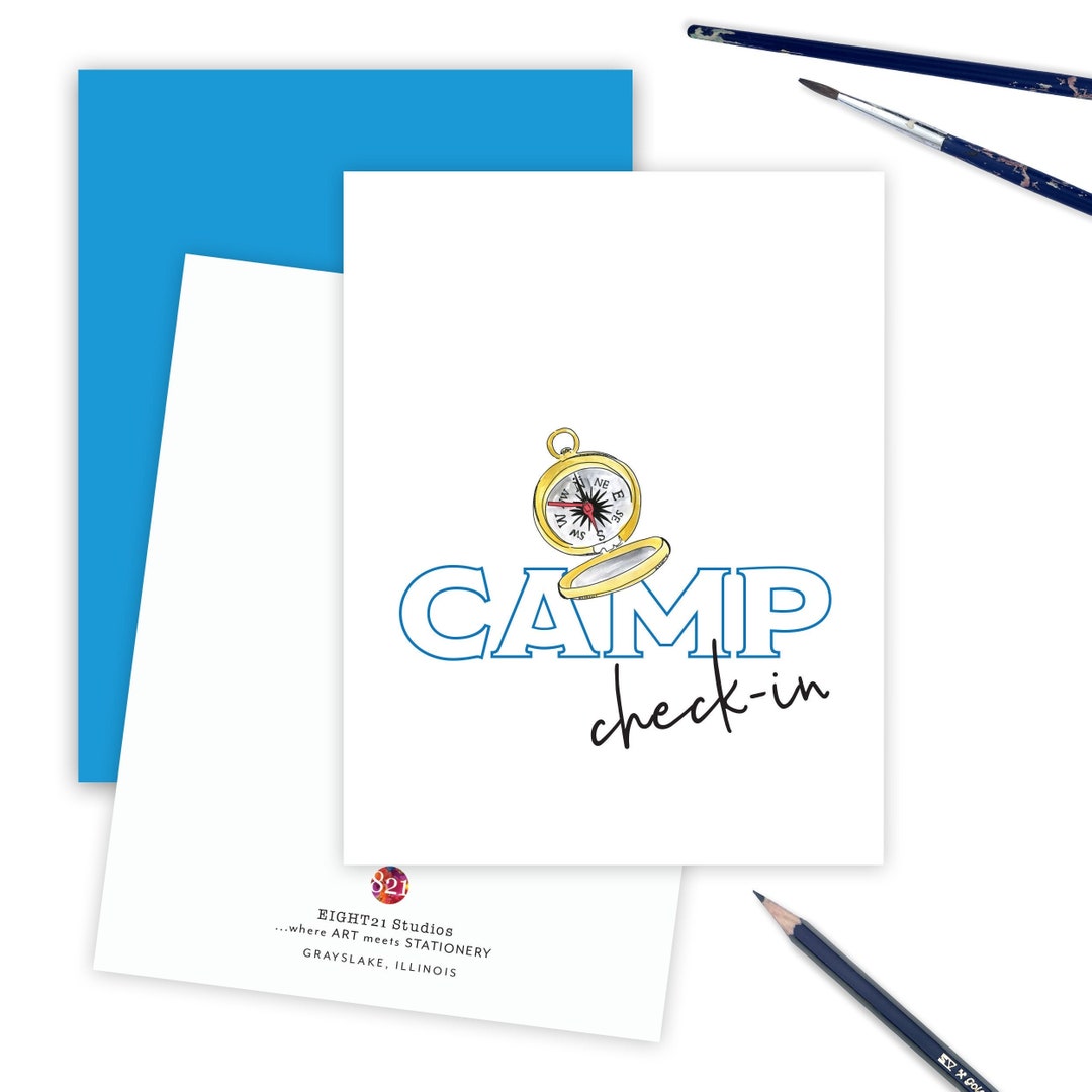 Summer Camp Card, Note From Home, Check in Greeting for Kids Camp, Cute ...