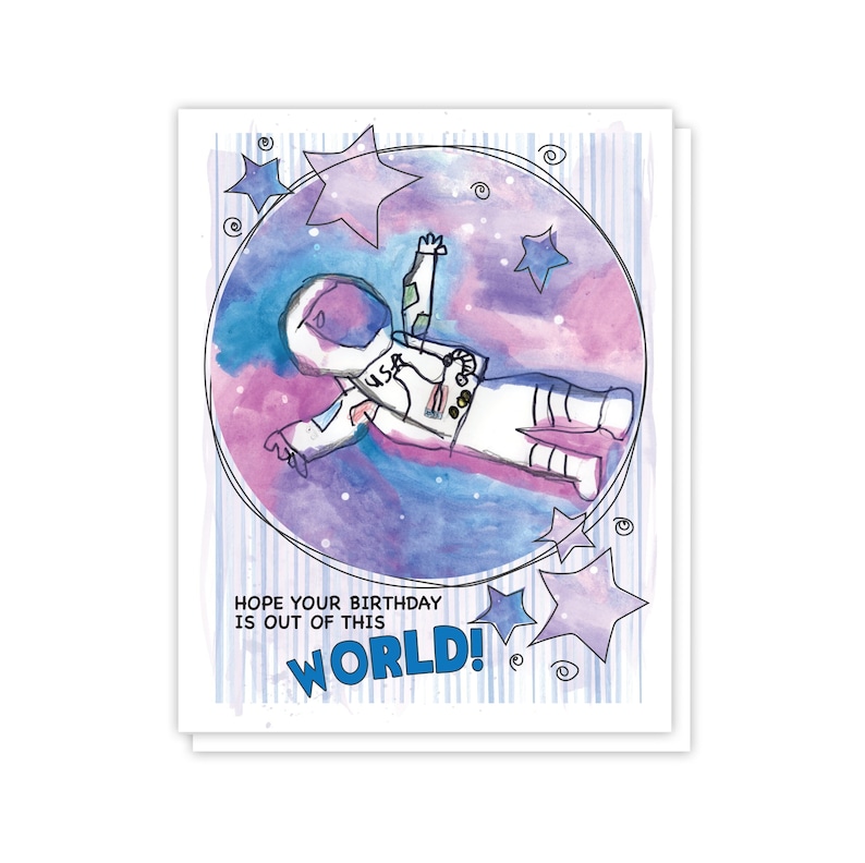 Outer Space Birthday Card for Him, Boys Space Birthday Card, Astronaut ...