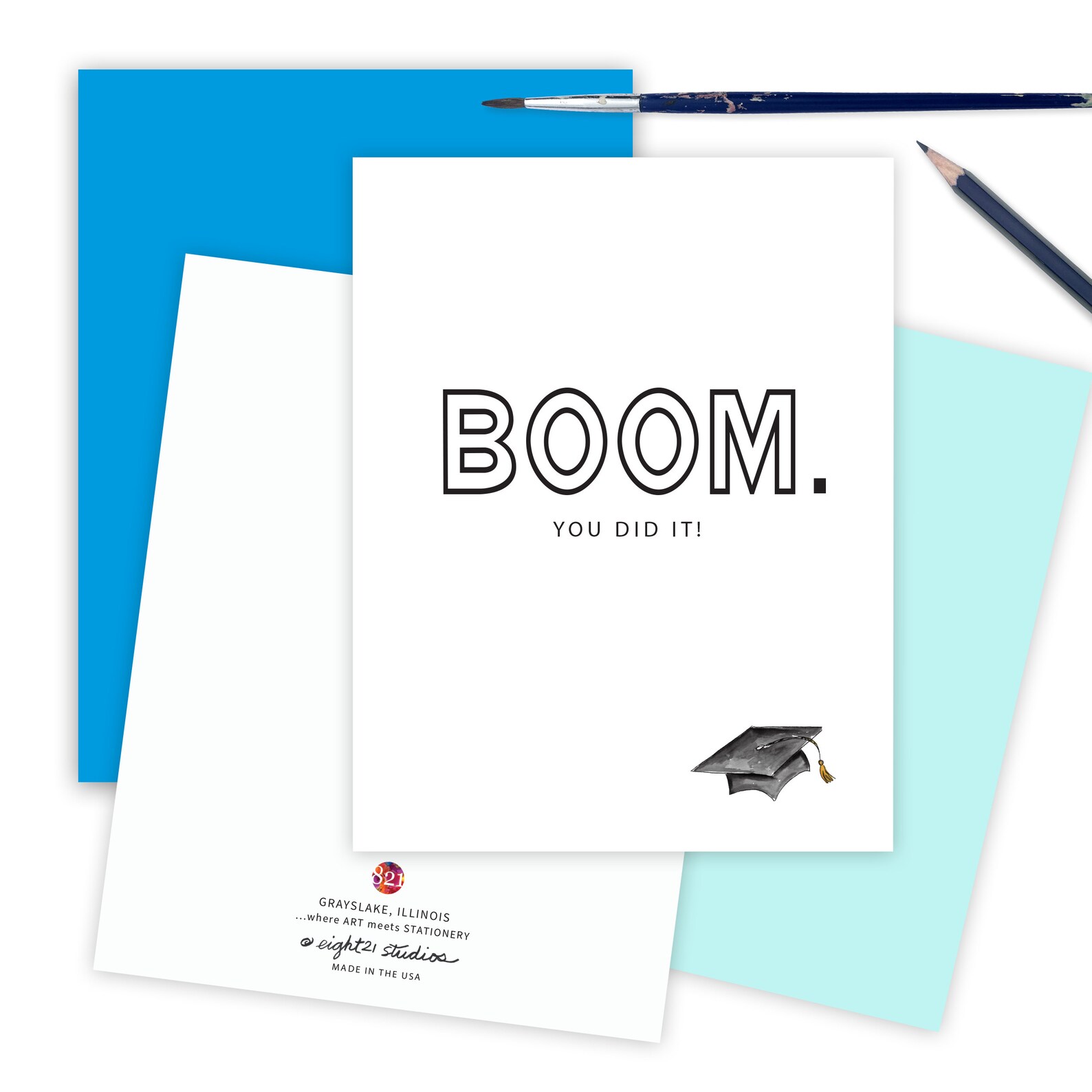 Boom You Did It Grad Encouragement Card for Grad Happy | Etsy