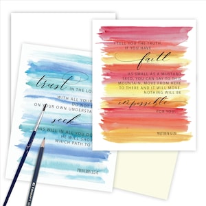 Christian Note Cards Set of 12 With Envelopes, Assortment Scripture ...