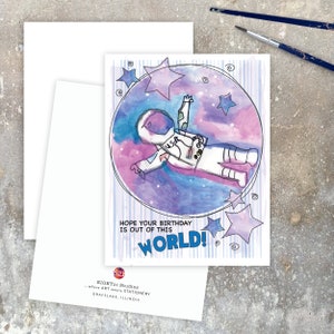 Outer Space Birthday Card for Him, Boys Space Birthday Card, Astronaut ...