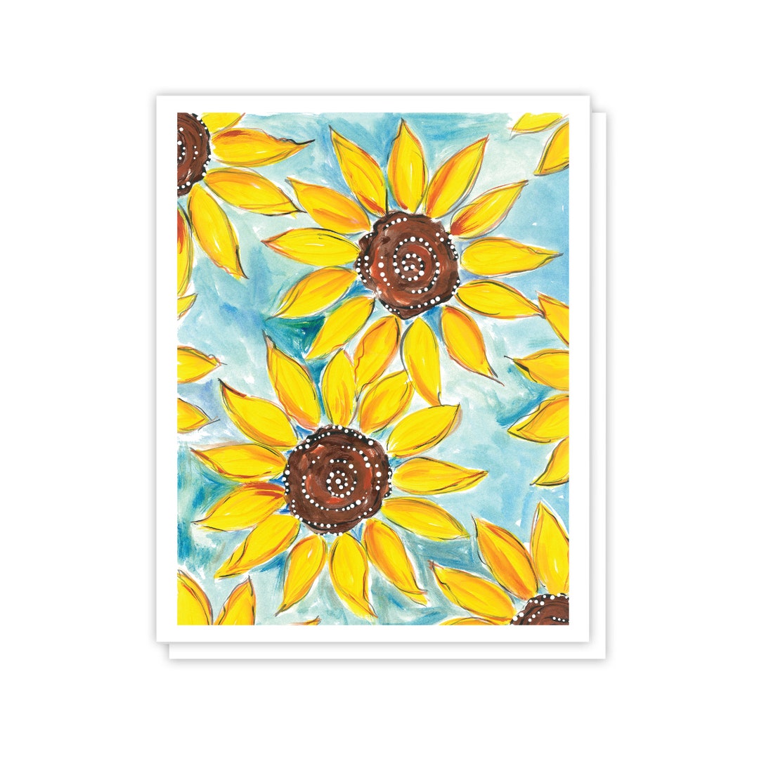 Sunflower Thinking of You Card, Sunflower Greeting Card Encouraging ...