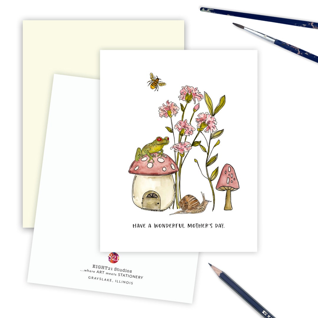 Cottagecore Greeting Card Happy Mothers Day Card, Floral Card for Mom ...