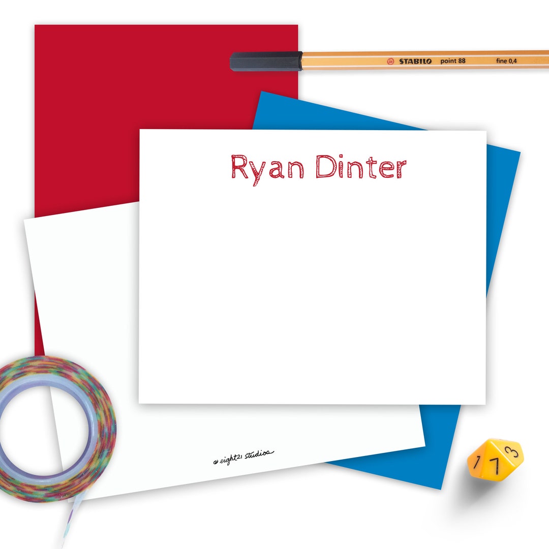 Boys Stationary Flat Notes Set of 12, Kids Stationery Set, Birthday ...