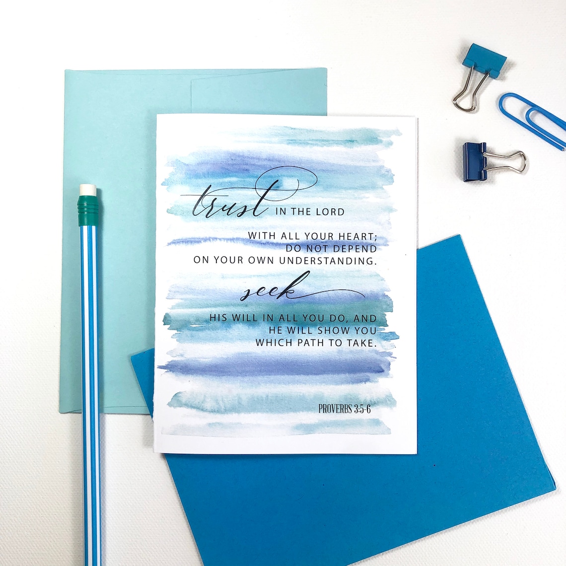 Christian Note Cards set of 12 with Envelopes Scripture Verse | Etsy