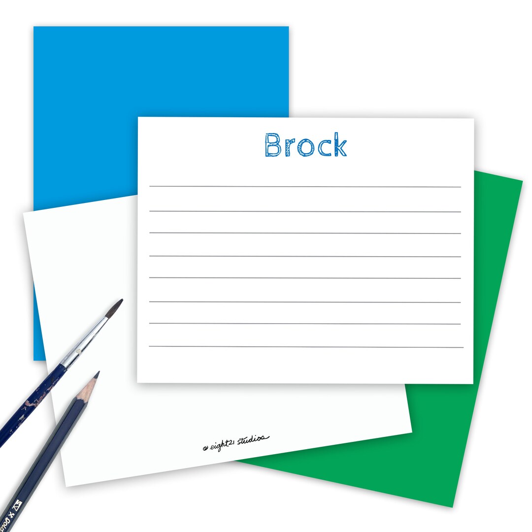 Boy Stationery, Kids Stationery Set of 12, Simple Flat Notecards With ...