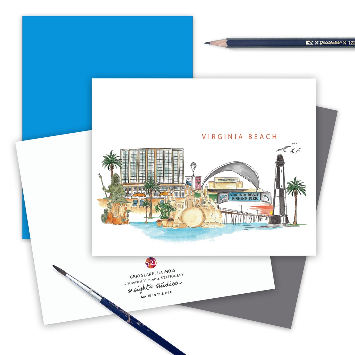 Virginia Beach Gifts for Relocation Gift Stationery Set of 10 - Etsy