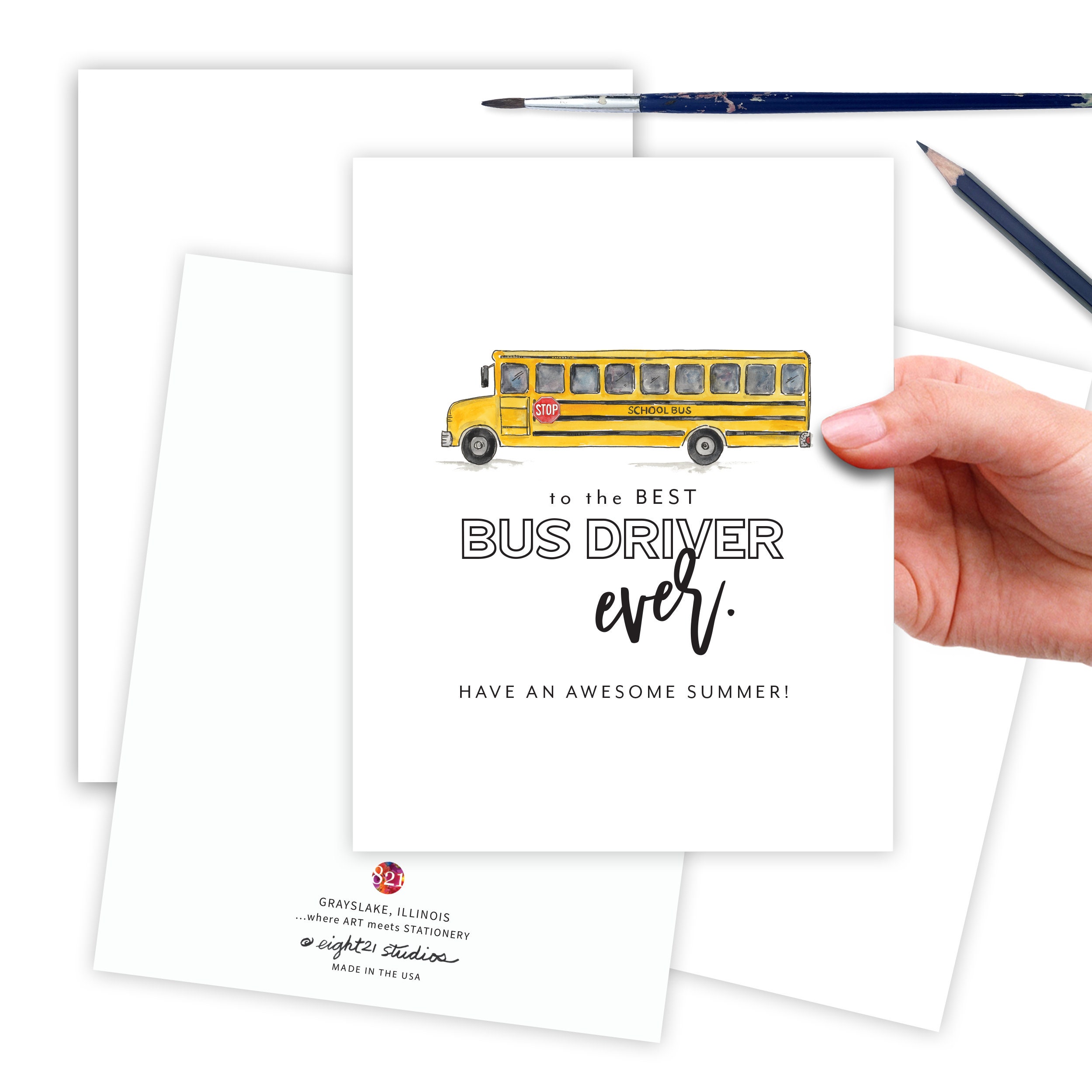 Best Bus Driver Appreciation Card, End of Year School Card for Bus ...