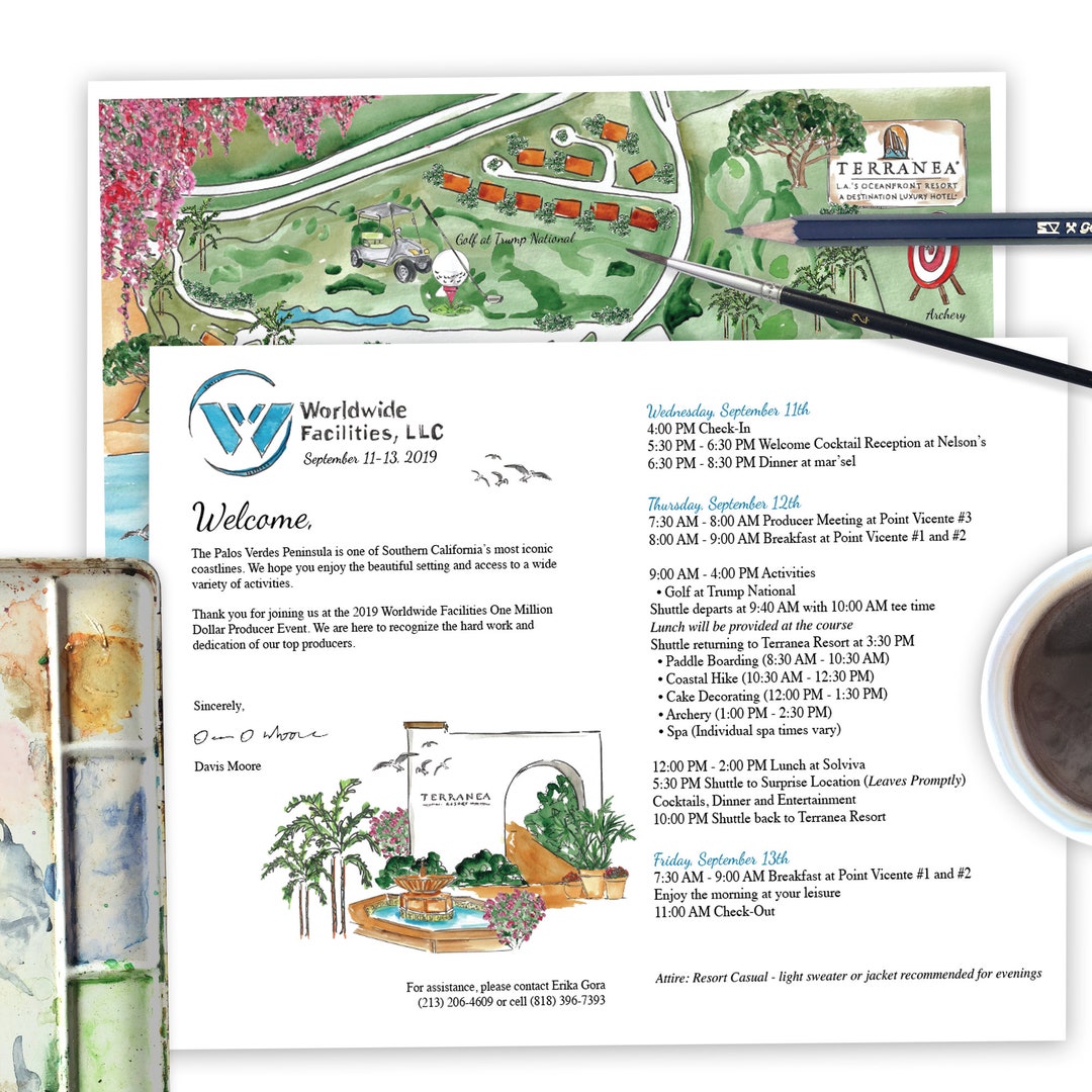 Watercolor Wedding Maps, Hand Painted Guest Map, Custom Wedding Maps ...