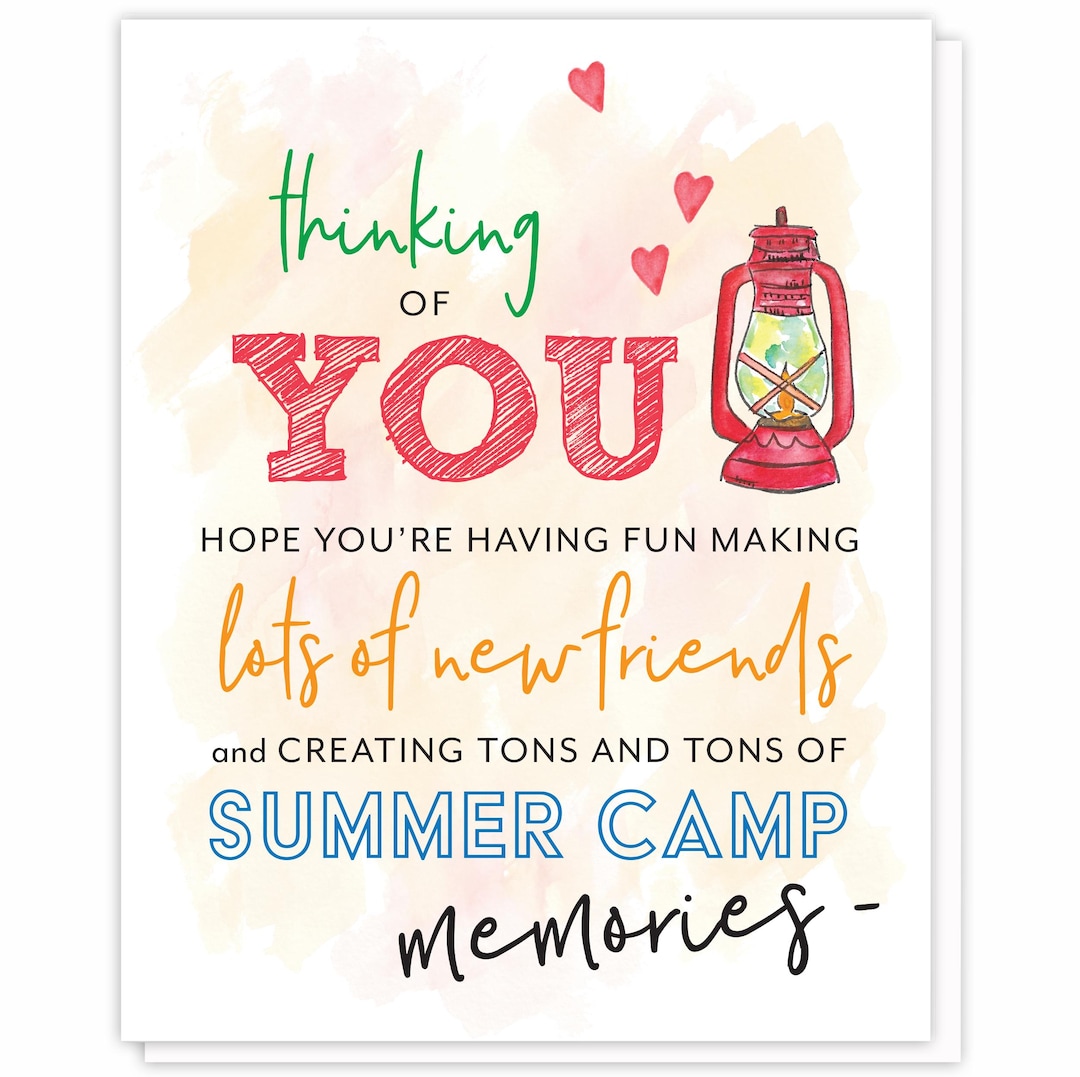 Sleep Away Camp for Kids, Greeting Card From Home, Camp Life Card ...