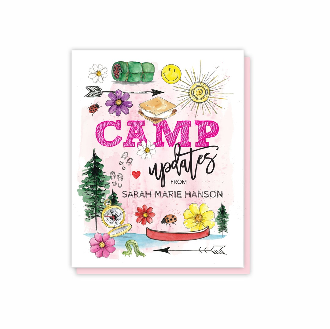 Camp Cards for Campers, Sleep Away Summer Camp Stationery Set of 10 ...