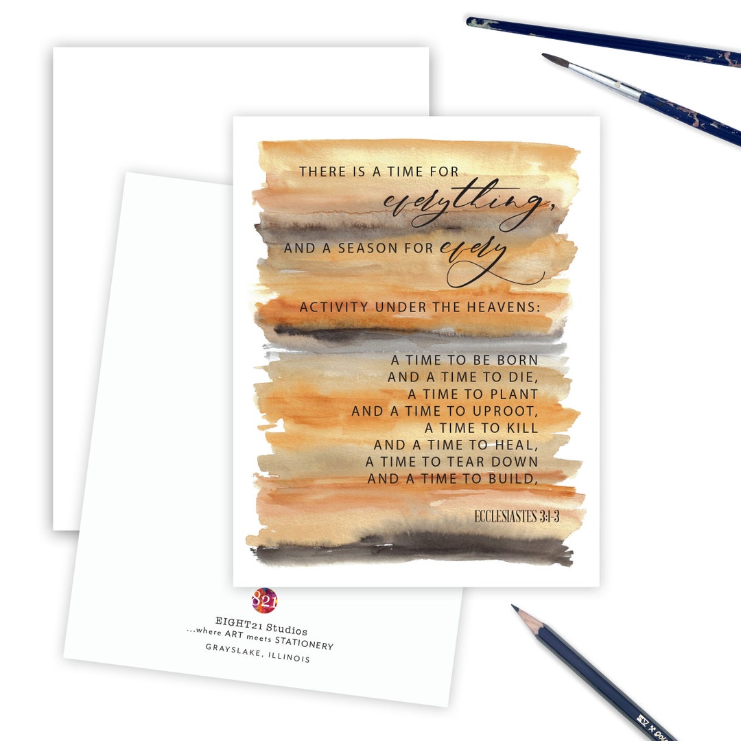 Scripture Greeting Cards, Ecclesiastes 3:1-3, Scripture Verse Card ...