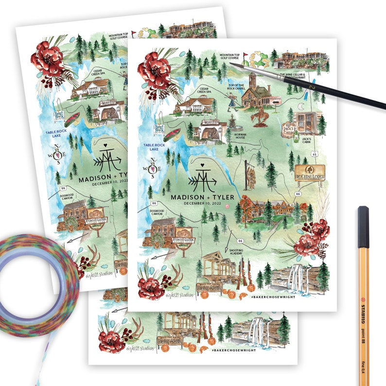 Love Journey, Custom Wedding Maps, Personalized Wedding Maps ...