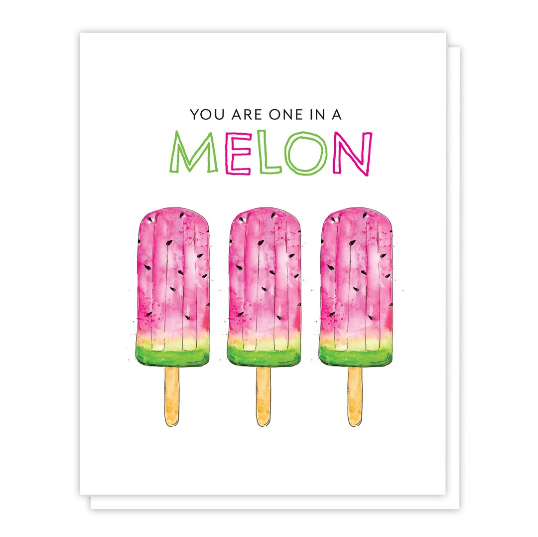 Fun Summer Watermelon Greeting Card, You Are One in a Melon, Thank You ...