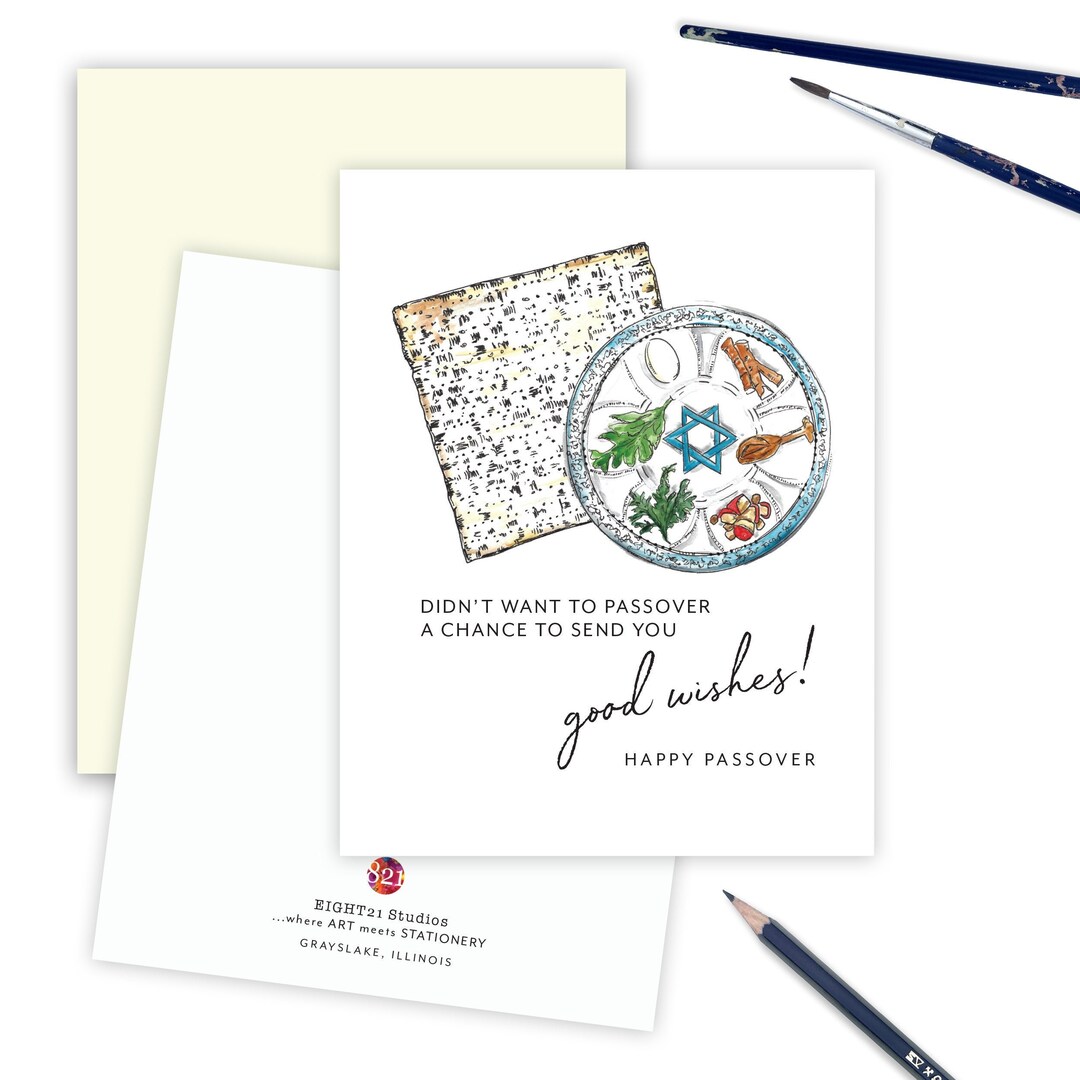 Happy Passover Greeting Card, Sending Good Wishes Seder Meal and Matzah ...