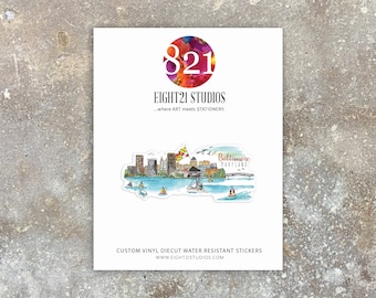Baltimore Skyline Sticker - Etsy