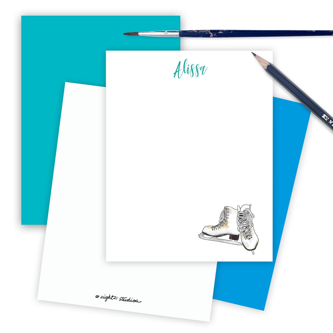 Figure Skating Gifts, Figure Skating Stationery Set and Envelopes, Ice ...