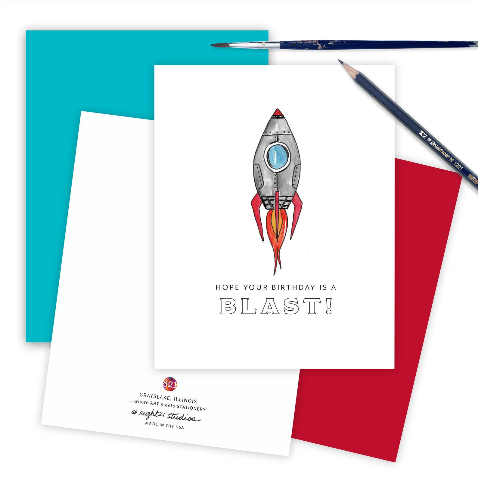 Rocket Ship Birthday Card for Boys Fun Birthday Greeting Card | Etsy