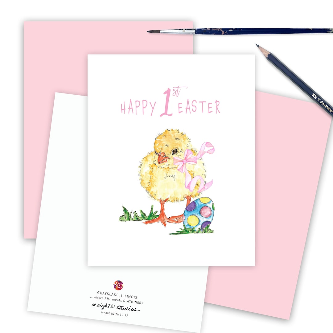 Baby's First Easter Greeting Card, Happy First Easter, Girl Easter Card ...