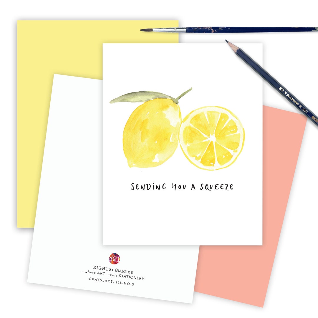 Sending You A Squeeze Card, Cheerful Lemon Card, Lemon Birthday ...