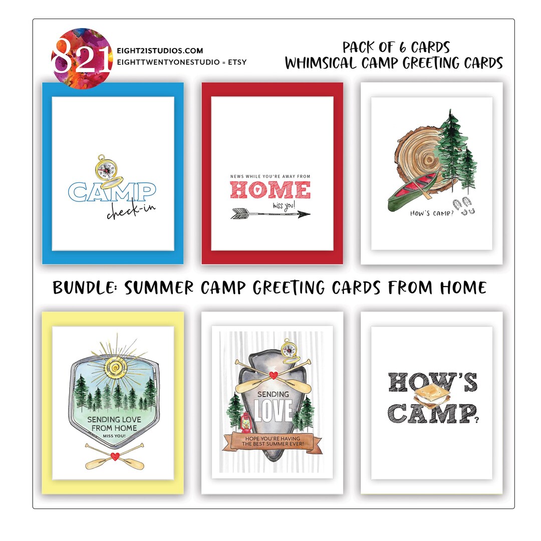 A Note From Mom, Summer Camp Card Set, Cute Card for Kids, Sleep Away ...