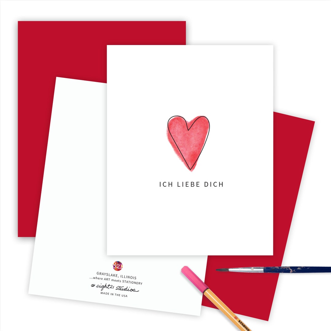 German Love Card, Greetings for German Friends, Ich Liebe Dich Greeting ...