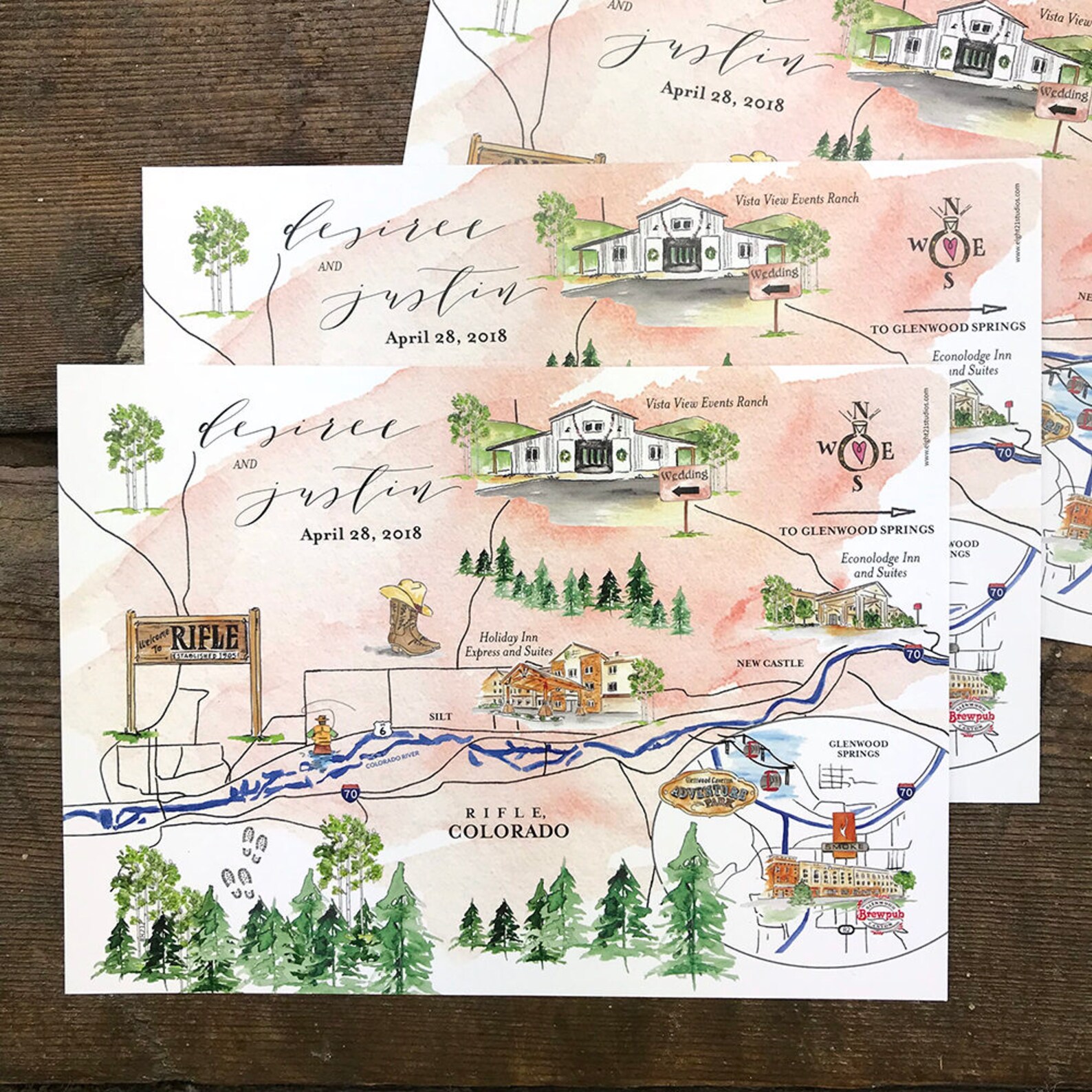 Custom Wedding Maps Personalized Wedding Maps Watercolor - Etsy