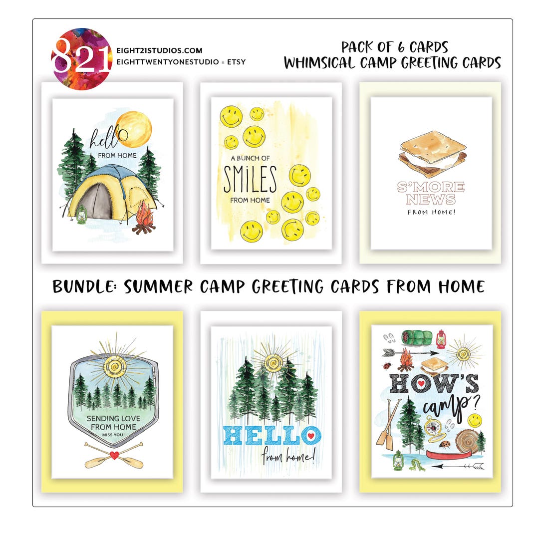 Camp Cards, Cards to Send Kids at Camp, Letters From Home, Summer Camp ...