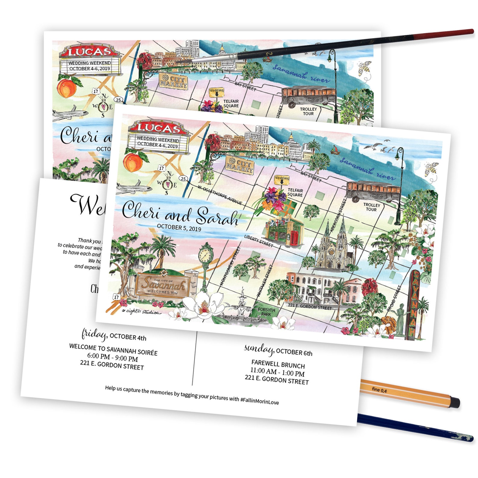 Hand Drawn Custom Maps Hand Painted Guest Map Custom Wedding | Etsy