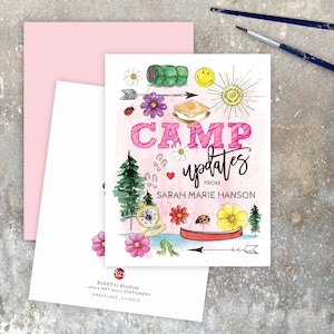 Camp Cards for Campers, Sleep Away Summer Camp Stationery Set of 10 ...
