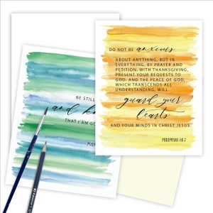 Christian Note Cards Set of 12 With Envelopes, Assortment Scripture ...