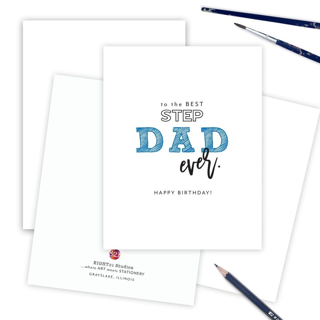 Step Dad Happy Birthday Card, Second Father Figure, Best Father ...