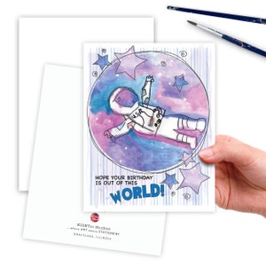Outer Space Birthday Card for Him, Boys Space Birthday Card, Astronaut ...
