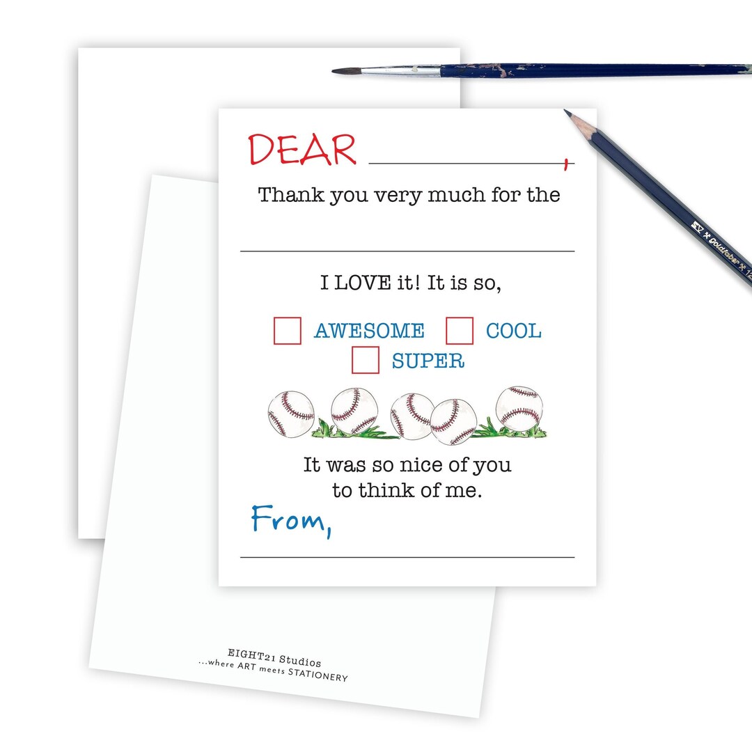 Prompt Stationery for Young Children, Fill in Stationery Baseball ...