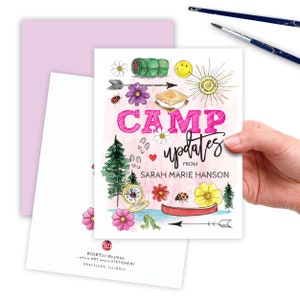Camp Cards for Campers, Sleep Away Summer Camp Stationery Set of 10 ...