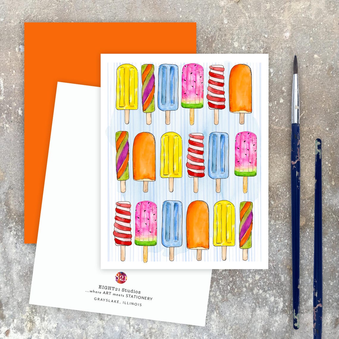 Fun Summer Greeting Card, Everyday Card, Thank You Card Watercolor ...