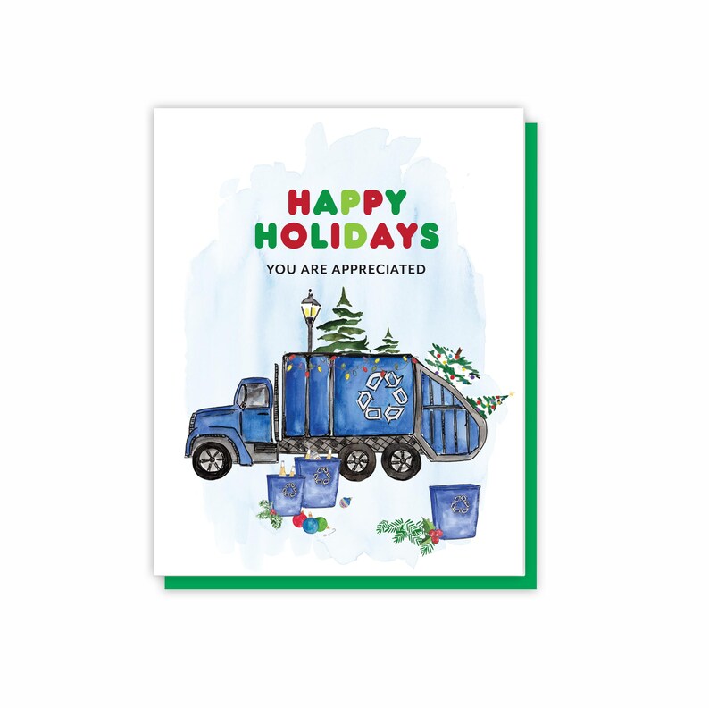 Garbage Truck Thank You Christmas Cards, Thank You Appreciation Card ...